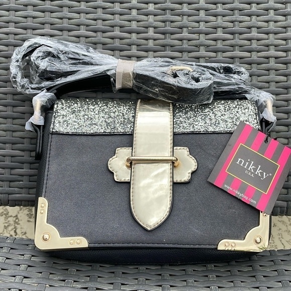 Nicole Lee | Bags | Nikky By Nicole Lee Black Vegan Leather Mini Bag ...